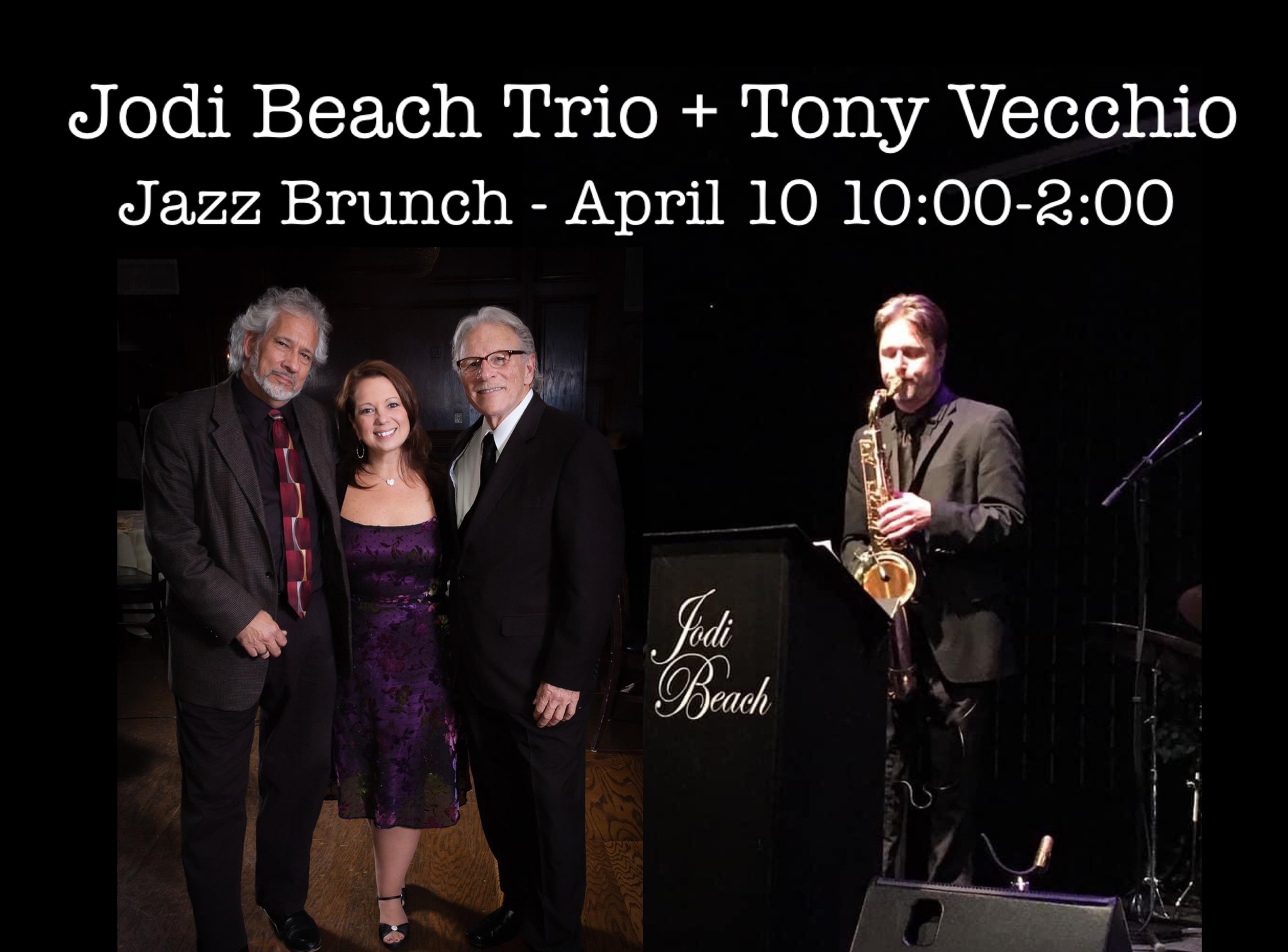 Jodi Beach Trio + Tony Vecchio -Sunday Jazz Brunch - My Rockford Guide